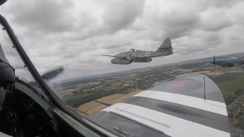 Watch: Amazing footage of WWII Spitfire flying alongside German aircraft