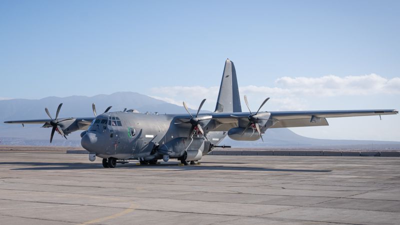 US Air Force AC-130J Ghostrider gunship strikes targets in Iraq