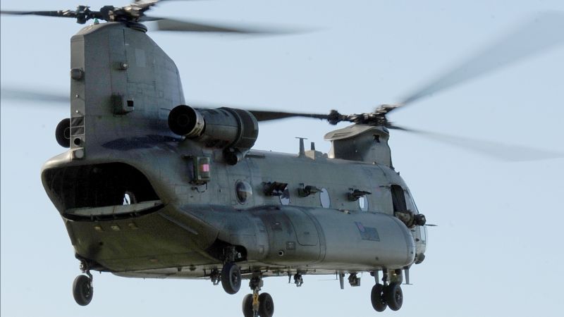 RAF Chinook tests cargo capabilities with Isle of Wight emergency services