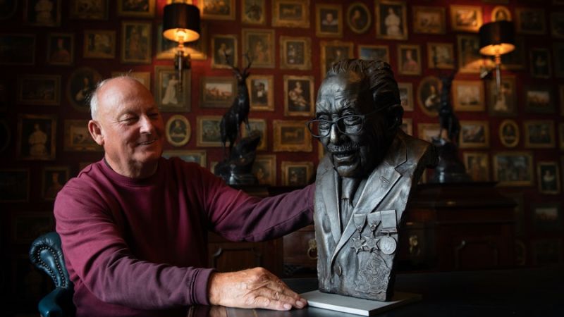 Sculpture Unveiled Of 'Beacon Of Light' Captain Tom Moore