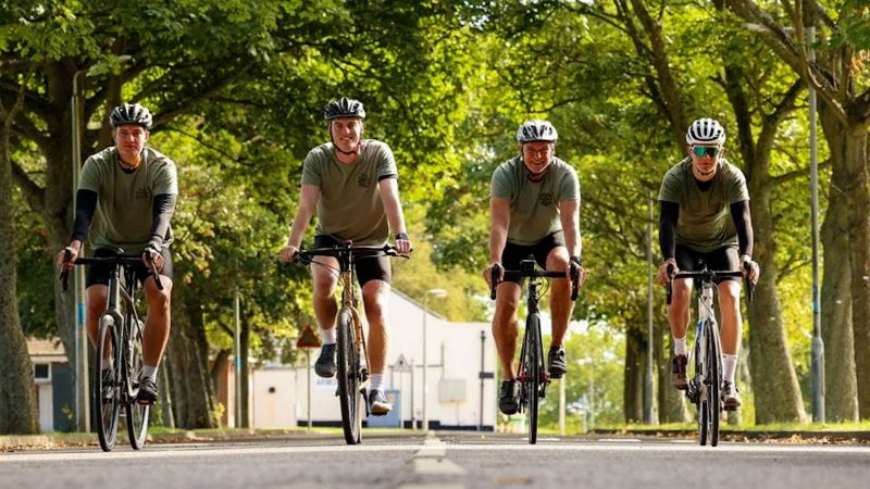 Royal Marines and Dutch counterparts cycle 360 miles for Corps' anniversary
