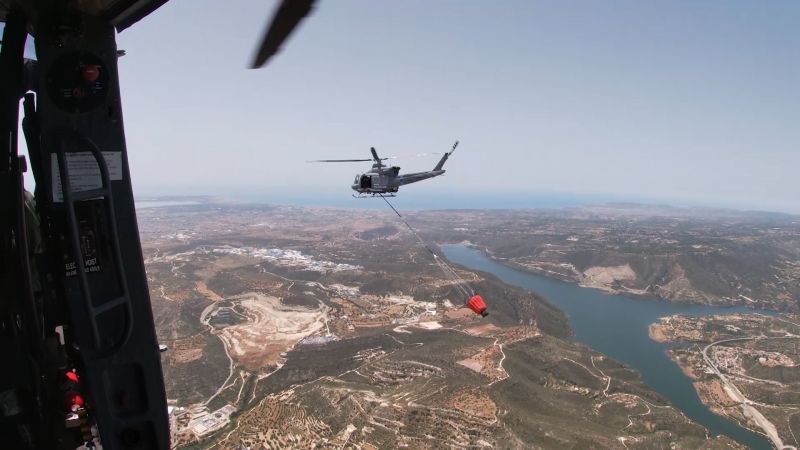 RAF Helicopters Take Part In Major Firefighting Exercise In Cyprus