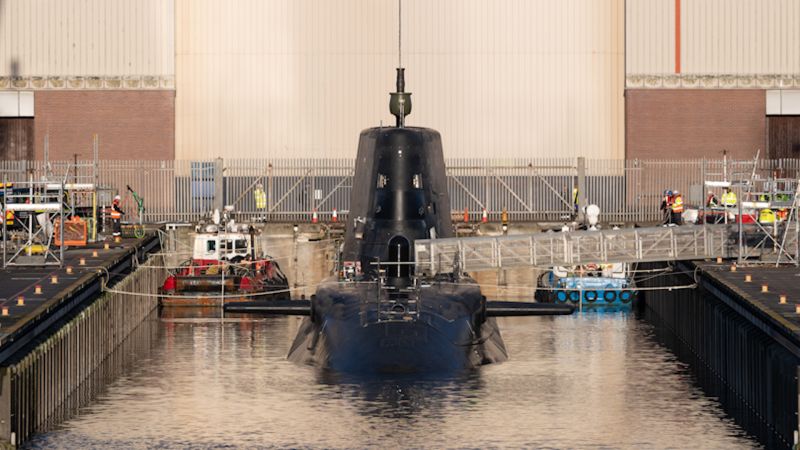 Royal Navy's most advanced hunter-killer submarine in the water for the ...