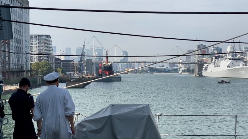 Watch: HMS Iron Duke arrives in London for DSEI