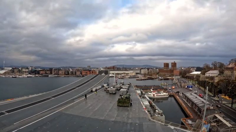 Watch: HMS Queen Elizabeth sails through fjords into Oslo in timelapse ...