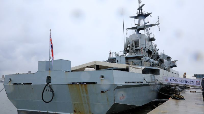 HMS Mersey docks in her namesake river after Baltic Sea deployment