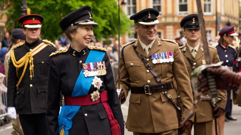 Princess Anne takes salute at 2 Signal Regiment's York freedom parade