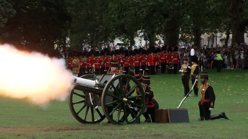 Queen's first birthday since coronation marked with gun salute