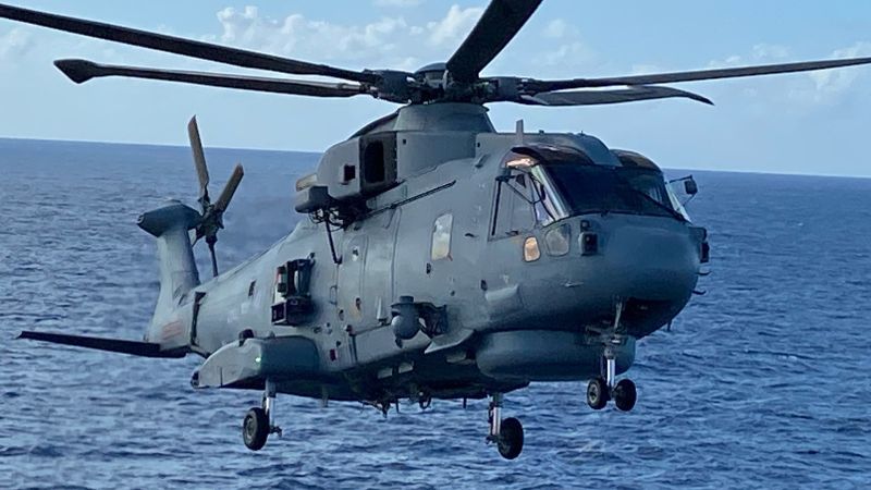 RFA Tidespring's Merlin completes search and rescue training after ...