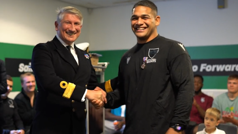 Navy rugby star Sam Matavesi receives Platinum Jubilee Medal in ...