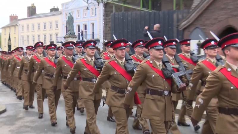 Soldiers Celebrate Freedom Of Brecon With Parade Through The Town