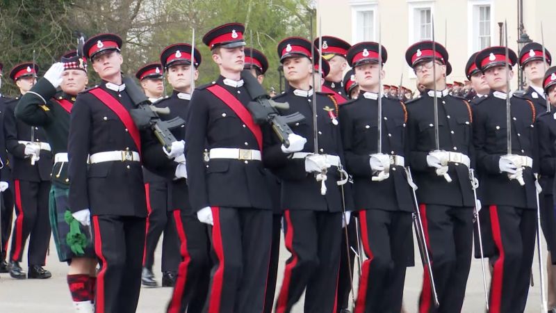 Army's newest officers pass out in front of US general at Sandhurst