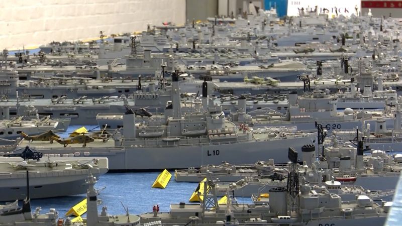 Remarkable model navy fleet made from over a million matchsticks ...