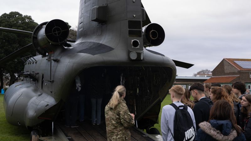 All-female Chinook crew and engineers drop in to schools to inspire ...