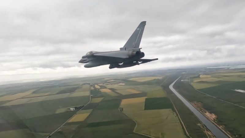 RAF Typhoons in live fire strafing sortie on exercise with Nato allies ...