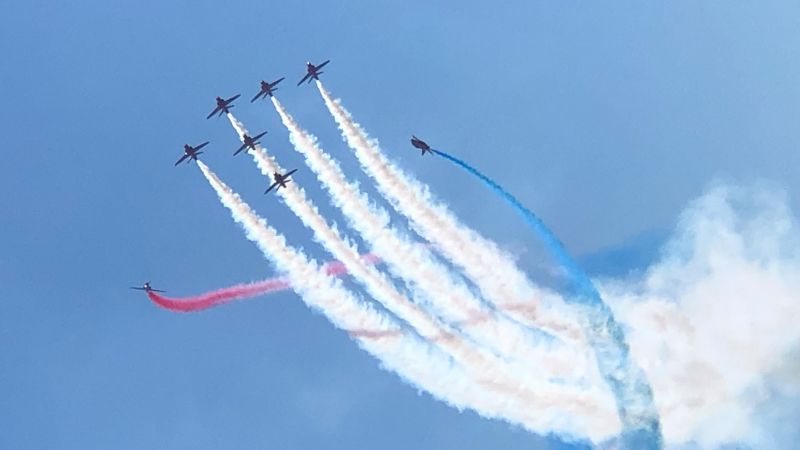 Red Arrows Perform Their First Display Since Lockdown