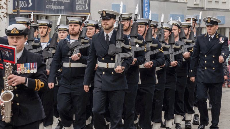 HMS Triumph exercises its freedom of Newton Abbot