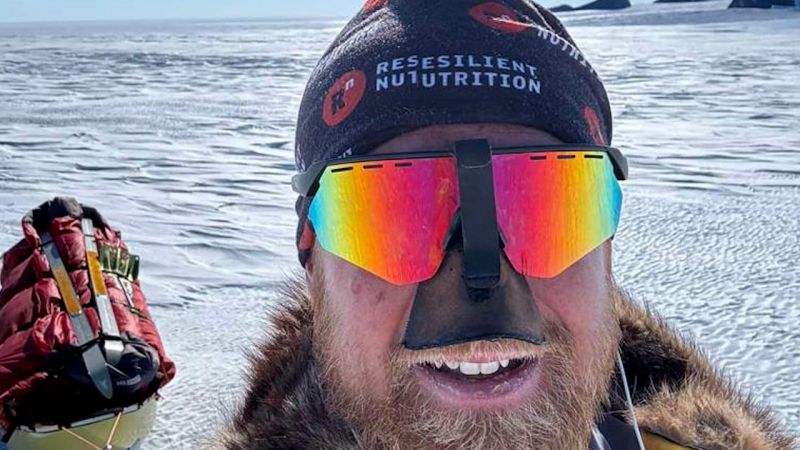 Former marine making record Antarctica crossing attempt in 'good spirits'