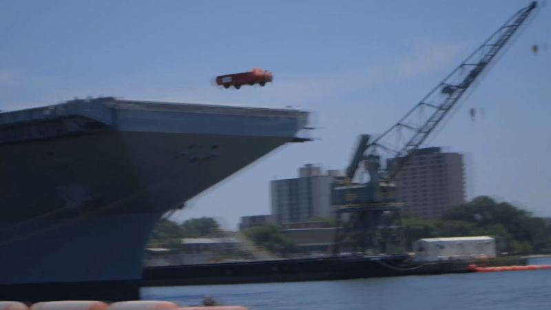 When the USS Gerald R Ford launched a heavy sled into the James River