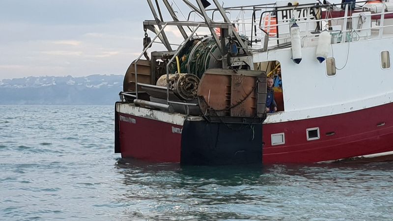 German Wartime Parachute Mine Caught By Fishing Boat