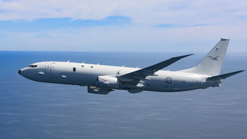 Australian P-8A Poseidon submarine-hunter joins up with UK's carrier ...