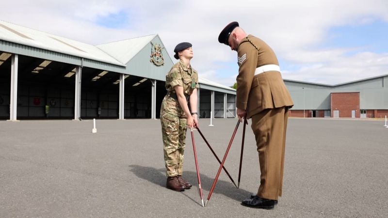 Recruits demonstrate precision in Army Foundation College pace stick ...